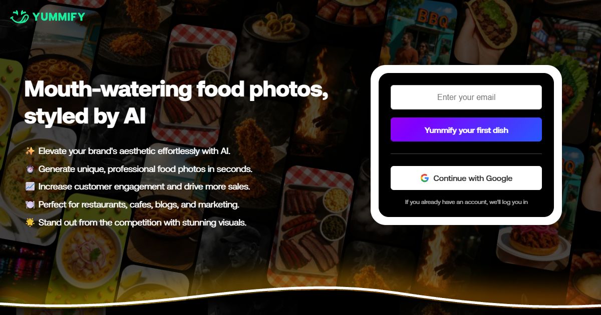 Yummify - AI-Powered Food Photography & Styling